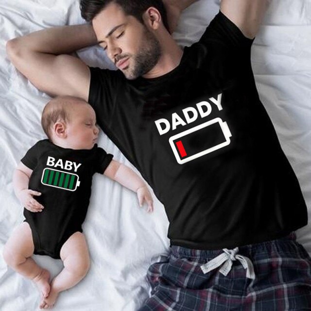 Cute Family Look Matching Clothes T shirt Father Daughter Son Aqaro